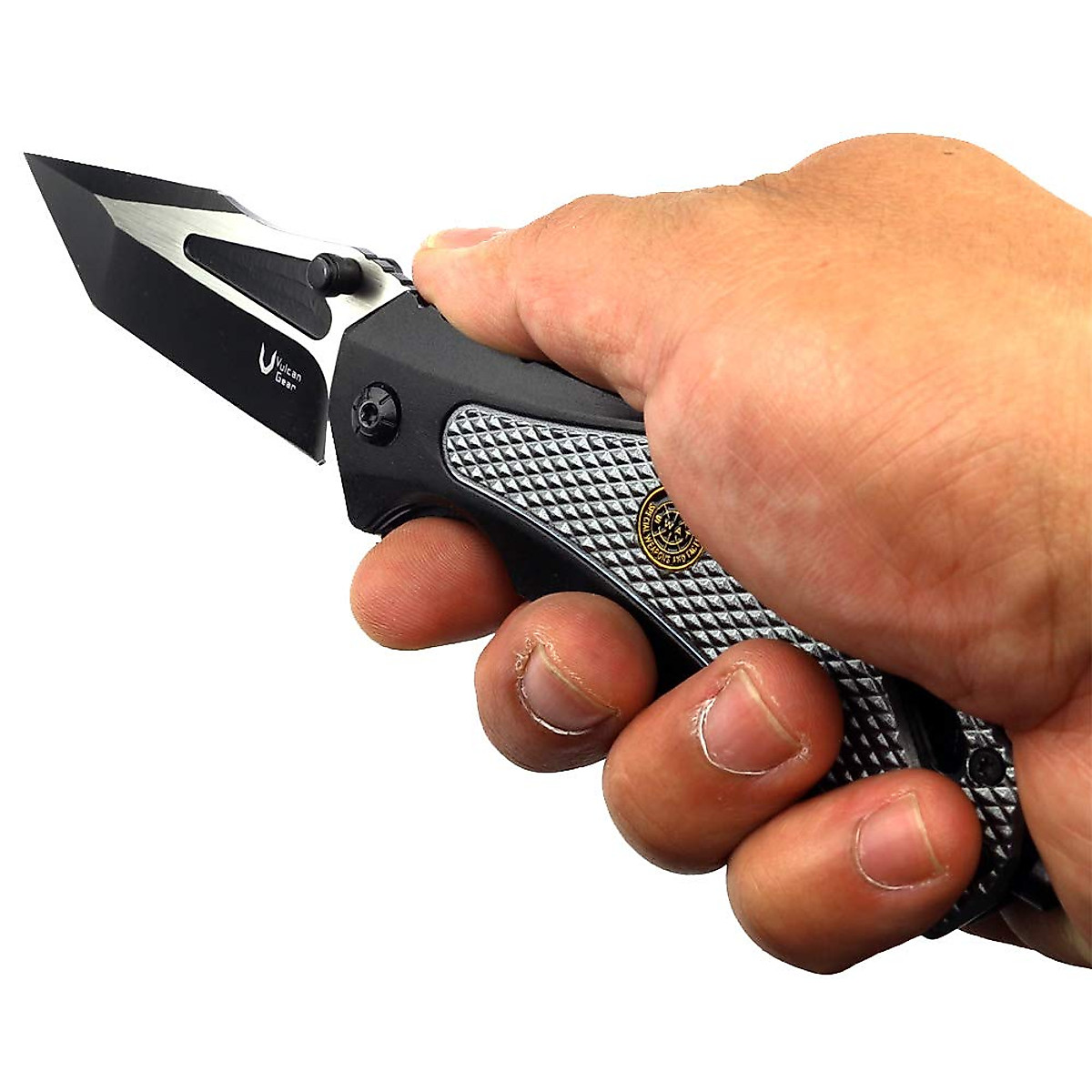 Vulcan Gear Emergency Service Tactical Assisted Open Metal Rescue Folding Knife (Black - S.W.A.T)