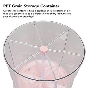 Dry Food Rice Storage Box, Rotating Grain Dispenser Rice Bucket, Large Capacity Food Dispenser Kitchen Food Organizer for Household Kitchen Home(Sakura Pink)