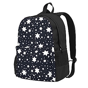 srufqsi Sun Moon And Stars Blue Black Sky Backpack Adjustable Shoulder Straps Bookbag Laptop Daypack For Office Library Shopping Climbing Yoga Beach
