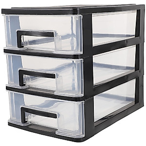 Cabilock Closet Mini Office Supplies Pen Organizer Storage Plastic Drawers 3 Drawer Storage Organizer Plastic s Plastic Drawers Organizer Small Drawer Hat Rv Black Stationery Organizer