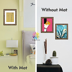 Mat Board Center, 11x14 Picture Frame Vintage Antique Style Dark Gold Brown & Bronze, Matted to 8x10 - White Mat - Tempered Glass