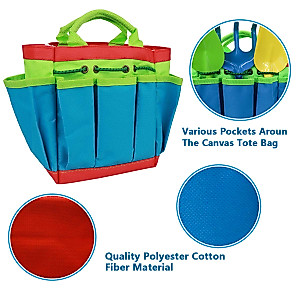 Meland Kids Gardening Tools - Toddler Garden Tools Set - Shovel, Rake, Trowel, Watering Can, Gardening Gloves - Garden Toys Gift for Preschool Boys & Girls