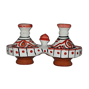 Moroccan Handmade Tagine Double Spice Holder seasoning Container
