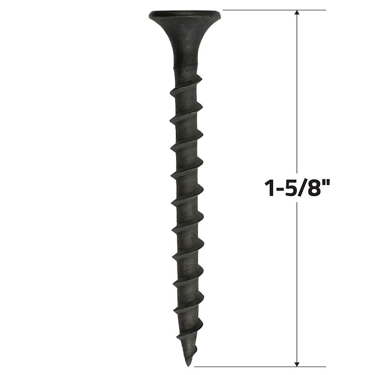 Grip Rite 158CDWS1 1-5/8-Inch 6 Coarse Thread Drywall Screw with Bugle Head, 1 Pound, Black, 200 Count