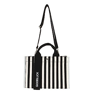 Canvas Tote Bag for Women Mom Teen Girl Friend Birthday New Year Back to School Beach Fashionable Cute design (BLACK)