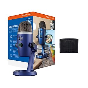 Blue Microphones Yeti Nano Vivid Bundle with Pop Filter (Large) for Use with Recording, Podcasting, and Streaming Microphones (2 Items)