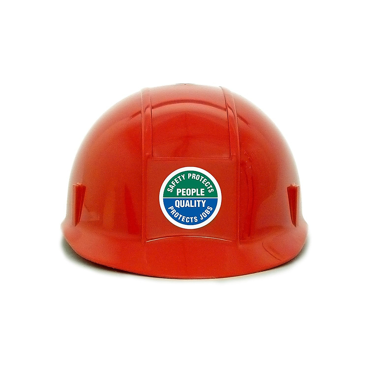 SmartSign Safety Protects People - Quality Protects Jobs Pack of 5 Hard Hat Labels | Retro-Reflective, 2" Circle