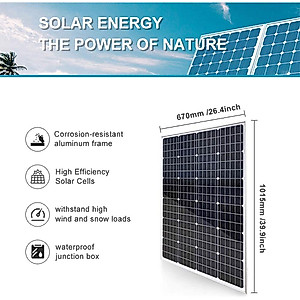 AUECOOR 640W Solar Wind Kit Hybrid System: 2pcs 120W Mono Solar Panels + 400W Wind Turbine Generator + Hybrid Controller for RV, Camping, Boat, Caravans, 12V/24V Battery Charging