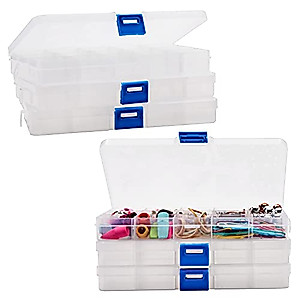 Plastic Organizer Boxes for Beads, Rhinestones, Jewelry Making (6.7 x 0.8 x 4 In, 6 Pack)