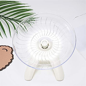 Hamster Flying Saucer Silent Running Exercise Wheel for Hamsters, Gerbils, Mice,Hedgehog and Other Small Pets Silent Running Wheel Hamster Wheel (White)