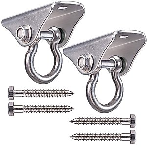 SELEWARE Heavy Duty Swing Hangers Stainless Steel Swing Hooks Ceiling Mount Swing Hardware for Porch Swing Set Hammock Chair Heavy Bag Yoga Silk 2 Pack