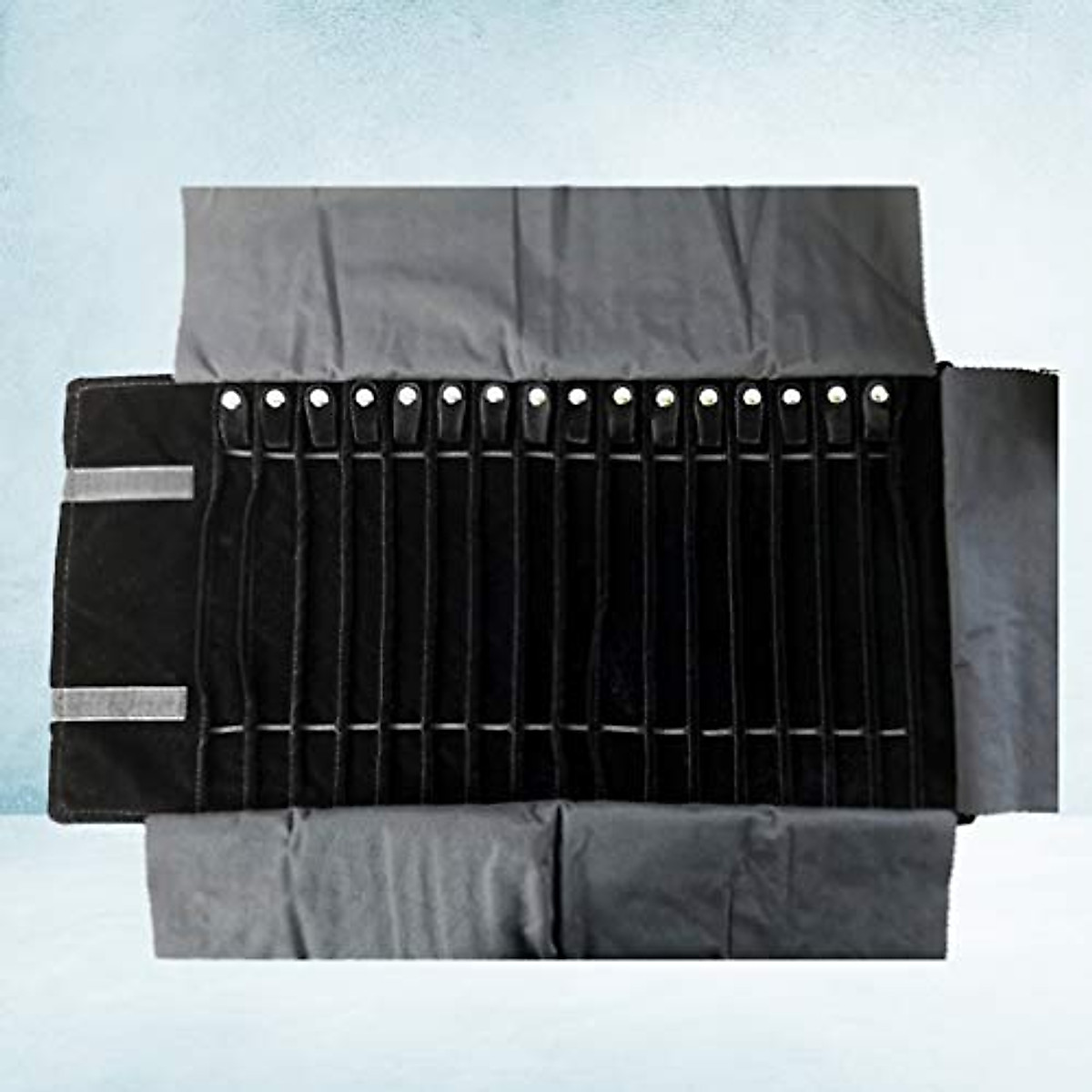 TOPBATHY Jewelry Roll Bag Travel Jewelry Case Roll Organizer Display Storage Box for Journey Necklace Bracelet Earrings Ring (Black)