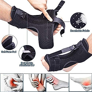 Plantar Fasciitis Night Splint, Foot Drop Brace Orthotic Brace Foot Support Adjustable Foot Holding Strap for Heel Ankle Arch Foot Pain Breathable Foot Brace Sleep Support for Achilles Tendonitis