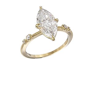 Htayekog Evil Eye Ring Valentine's Day Gift 14K Gold Over Sterling Silver Classic Four-Claw Hand Setting Marquise Cut Cubic Zirconia Solitaire Engagement Wedding Ring For Womens (6)
