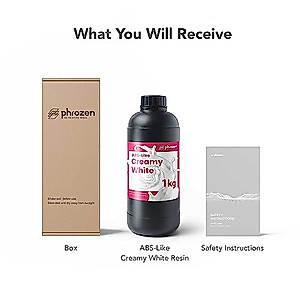 phrozen ABS-Like Creamy White 3D Printing Resin, 405nm DLP LCD UV-Curing Photopolymer Resin for General Modeling and Prototyping, High Precision Printing, Low Odor, Non-Brittle (1kg)