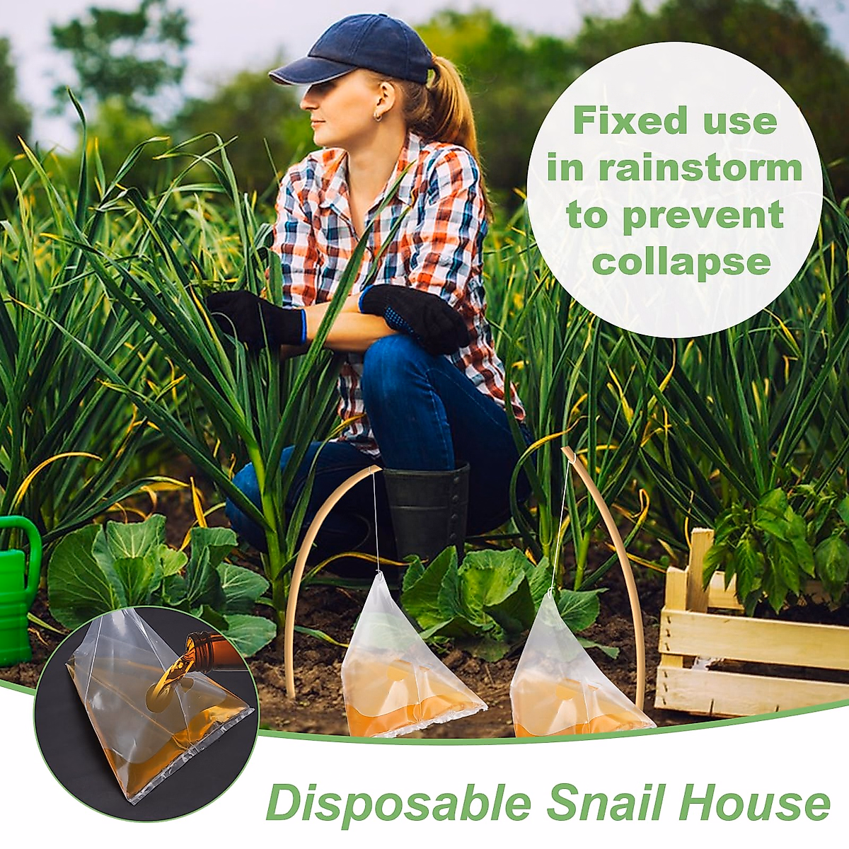 Snail Slug Trap Beer, 20PCs Plastic Bag Snail Killer, Slug Repellent for Garden, Snail Slug Catcher