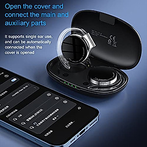 Bluetooth-Compatible Earphones Ear Hook ENC Noise Reduction Dual Microphone Sports Stereo Bluetooth-Compatible Earbuds for Travel Black