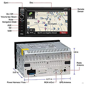 BOSS Audio Systems BV9386NV Car GPS Navigation - Double Din, Bluetooth Audio and Hands-Free Calling, 6.2 Inch Touchscreen LCD, MP3, CD, DVD Player, USB, SD, AUX-A/V Inputs, AM/FM Radio Receiver