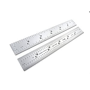 Shinwa H-3001AE 6 inch Rigid Machinist Ruler 4R Graduations (1/64, 1/32, 1/16, 1/8) with 1/32 End Grads