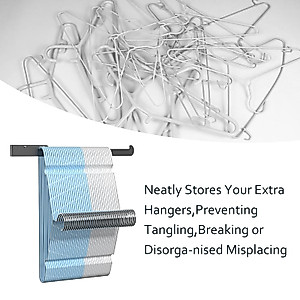 2 Pack Hanger Holder,Hanger Storage Rack for Wall,Hanger Stacker for Closet Laundry Room,Clothes Hanger Storage for Adult or Child Clothes Hangers，Black 15-Inch