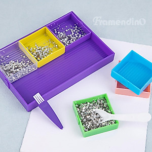 Framendino, 9 Pack Diamond Art Painting Bead Trays Plastic Bead Sorting Tray Organizer Storage Containers for Rhinestones Beads DIY Craft Tool