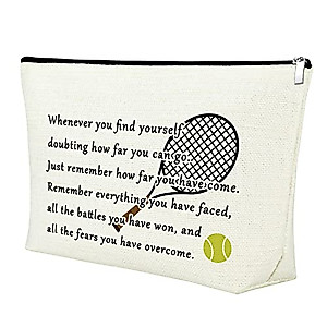 Tennis Gift Makeup Bag Inspirational Gifts for Tennis Player Birthday Gift for Women Tennis Lovers Gift Graduation Gift for Tennis Girl Tennis Themed Gift Tennis Fan Gift Cosmetic Pouch Christmas Gift