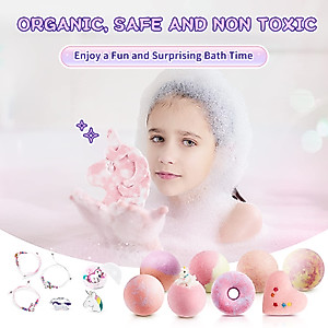 Kids Bath Bombs with Surprise Inside, 9PCS Organic Bath Bombs for Kids Bath Bombs with Toys Inside, Unicorn Bath Bombs for Girls Bath Bombs with Surprise Inside,XMAS Kids Bath Bombs for Kids Bathbombs