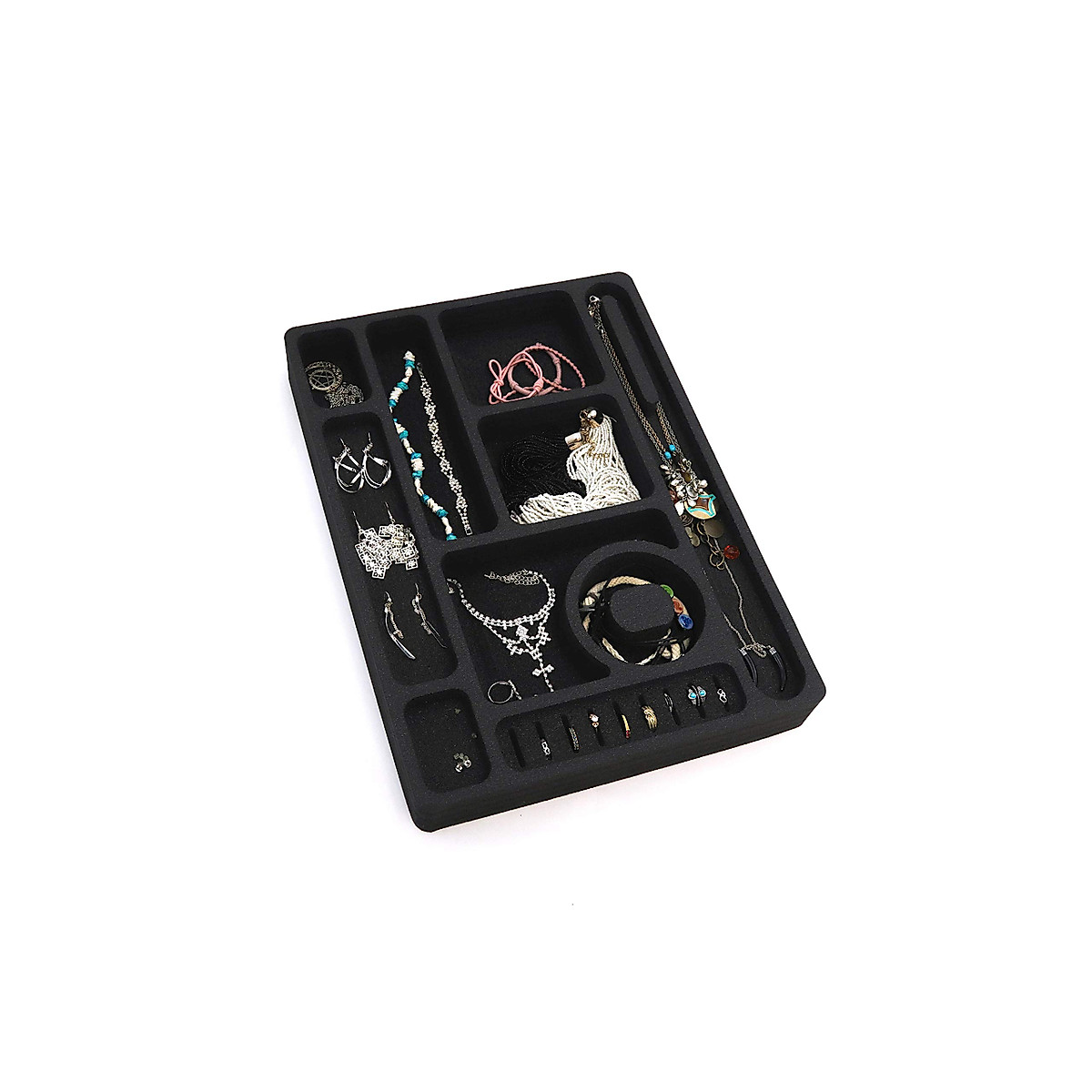 Polar Whale 2 Jewelry Drawer Organizers Tray Washable Waterproof Foam Insert for Home Bedroom Dresser Bathroom 12.9 x 17.9 Inches Necklaces Bracelets Ear Rings