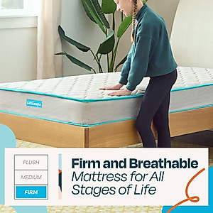 Linenspa 6 Inch Mattress - Firm Feel - Bonnell Spring with Foam Layer - Mattress in a Box - Youth or Kids Bed - Guest Bedroom - Durable and Breathable Support - Affordable - Full XL Size- White
