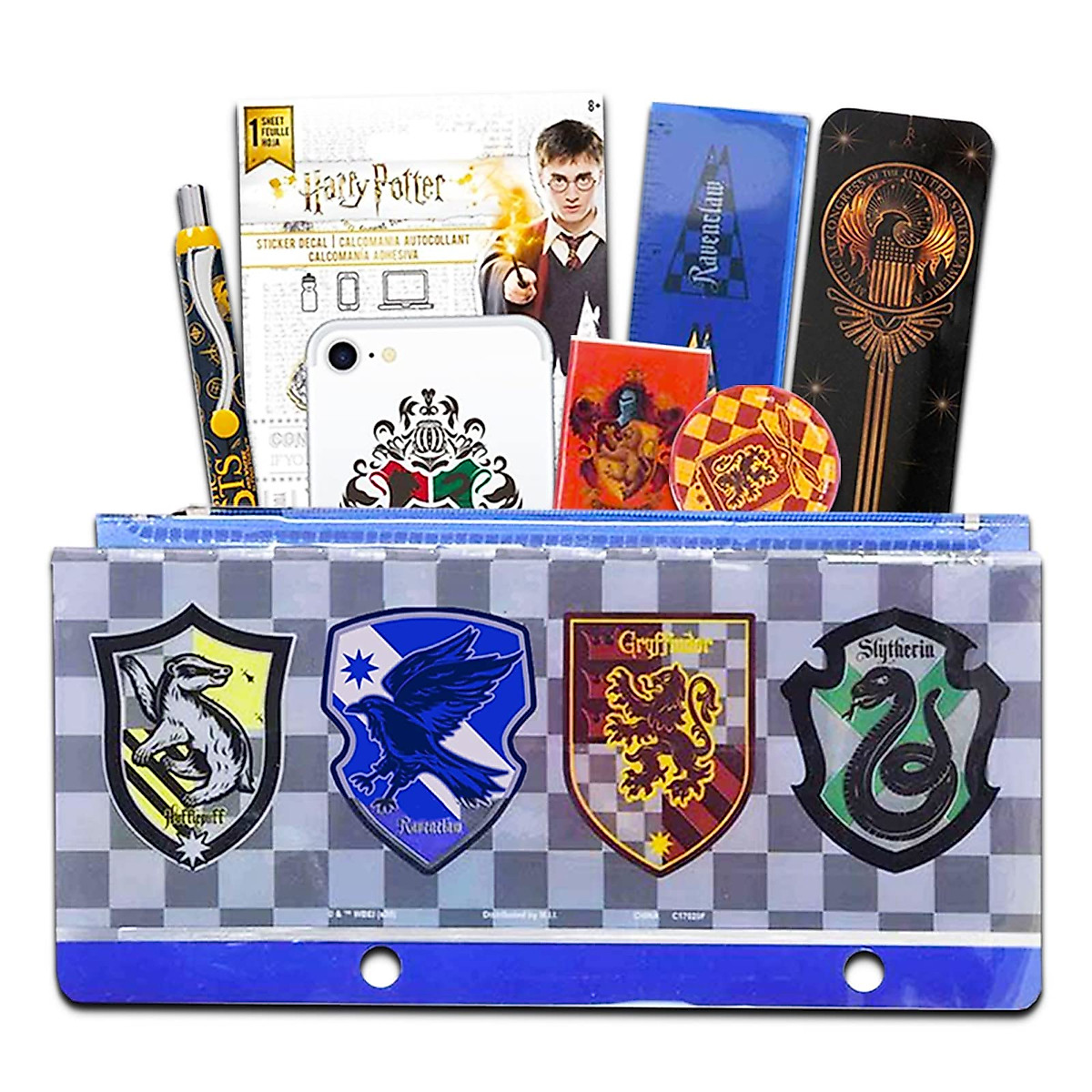 Harry Potter Party Favors Bundle - 32pc Ultimate Harry Potter Goodie Bags Set Featuring Fantastic Beasts Bookmarks and Pens, Harry Potter Pouches, Decals, and More (Harry Potter Writing Set)