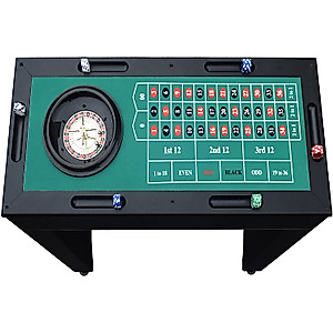 Hathaway unisex adult Classic Monte Carlo 4 in 1 Casino Game Table, Black, Craps and Bar Table Includes Accessories US