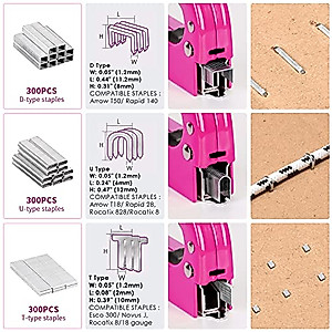 TOYIEW 33Pcs Pink Staple Gun Tool Set with 3 in 1 Upholstery Staple Gun for Wood Heavy Duty and 900 Staples, Perfect for DIY Decoration, Crafts, Carpentry, Arts, Pink Tool Kit Gift for Women