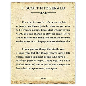 Positive Affirmations Wall Decor for Kids: Robert Frost, F. Scott Fitzgerald Set of 2, 11x14 Inspirational, Motivational Poster & Motivational Wall Art Office Decor for Men & Women