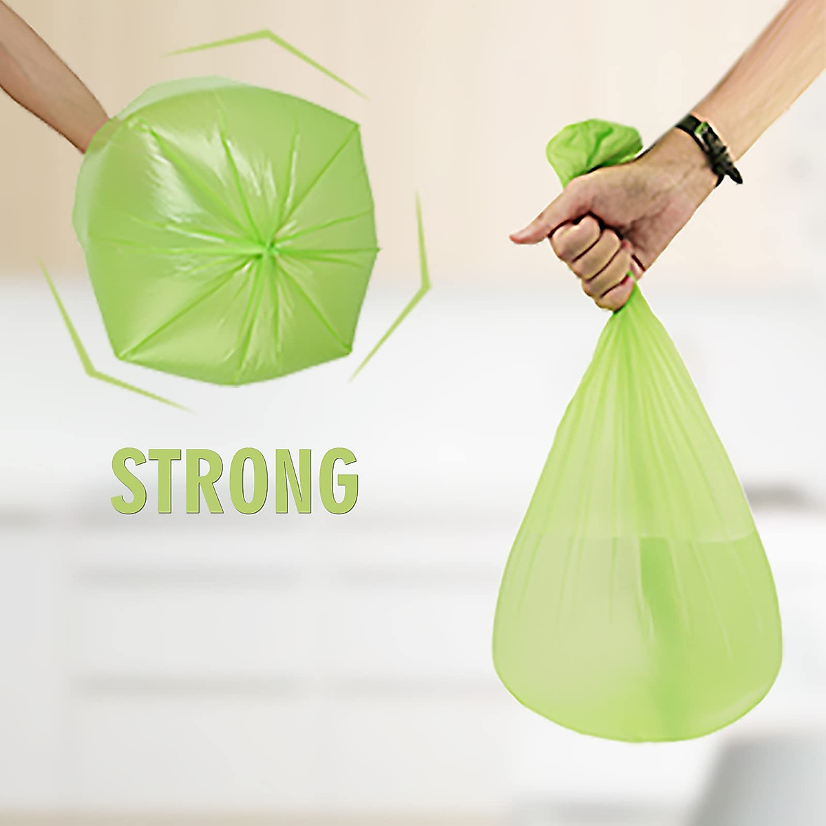 Mini Trash Bags, Inwaysin 1.2 Gallon Trash Bags, Small Bin Bags, 6L, 100Bags, Clear Green…