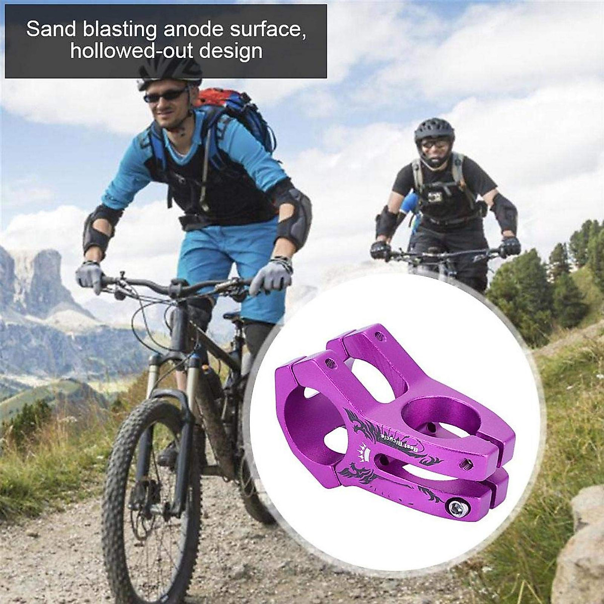 Yosoo Health Gear Mountain Bike Stem, Bar Stem, 31.8 mm Stem Road Bike, Handlebar Stem Riser for MTB, Mountain Bike, Road Bike, BMX (Purple)