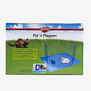Kaytee Pet-N-Playpen with Mat for Pet Rabbits, Guinea Pigs, Ferrets or Other Small Animals