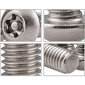 M6x16mm Stainless Steel Button Head Torx Security Anti Theft Screws（20Pcs）