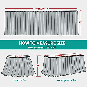 Surmente Tablecloth 14 ft Polyester Table Skirt for Weddings, Banquets, or Restaurants(Black) … …