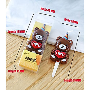 Cartoon Hug Bear Candle Set,Cute Mini Bear and I Love You Funny Baby Kids Children Happy Birthday Candles,Party Supplies,Cake Decoration