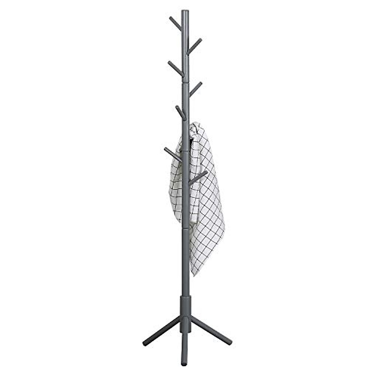Vlush Sturdy Coat Rack Stand-Coat Hat Tree Coat Hanger Holder Stand for Clothes,Scarves,Handbags,Umbrella-(8 Hooks,Gray)