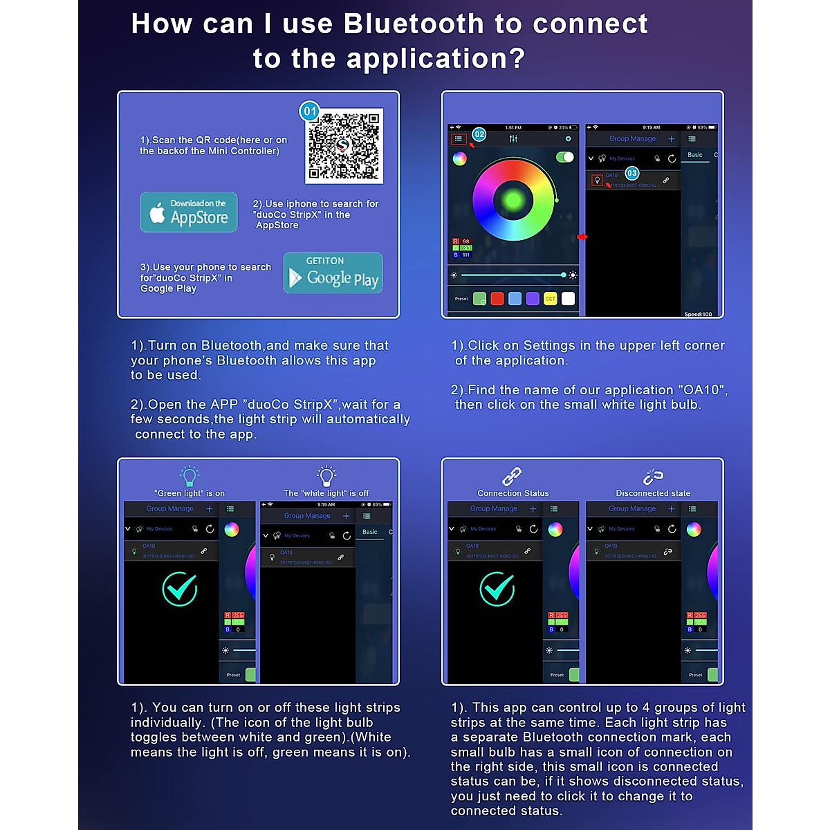 Daymeet LED Lights for TV, 9.8FT Led Backlight TV Lights RGB Led TV Lights for 32-60inch TV USB Led Strip Lights for TV Led Lights Sync with Music Bluetooth APP Control Led Lights for Bedroom