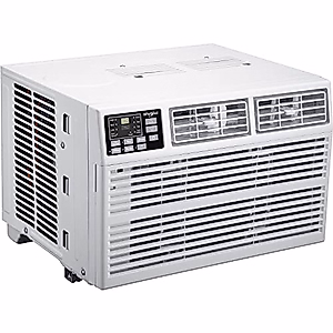 Energy Star 18,000 BTU 230V Window-Mounted Air Conditioner with Heat for Rooms up to 1,000 Sq. Ft. and Dehumidifier up to 4.75 pints/hour with Remote Control, LCD Display, and 24H Timer