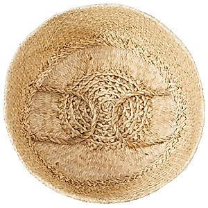Americanflat Natural Hand-Woven Palm and Seagrass Belly Baskets (11" Tall)