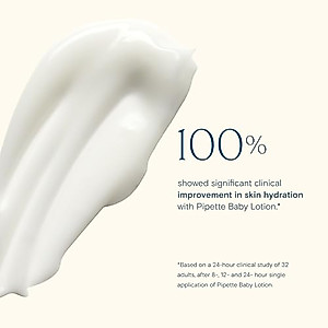 Pipette Baby Lotion - New & Improved Formula, Hydration & Natural Moisture of Baby's Delicate Skin, Renewable Plant-Derived Squalane, Rose + Geranium Aroma, 5.7 fl oz