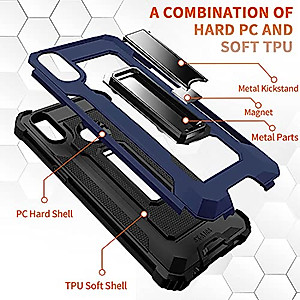 Case for Galaxy A10S, PC TPU Shockproof Cover with Stand for Samsung Galaxy A10S - Blue