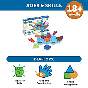 Learning Resources Spike the Fine Motor Hedgehog Puzzle Playmate - 11 Pieces,Ages 18+ months Fine Motor Game, Color and Shape Recognition Toddler Montessori Toys