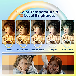 64” Phone&Tablet Tripod, Aureday Cell Phone Tripod for iPhone with Wireless Remote and Phone Holder Bundle with 14'' Selfie Ring Light with 62'' Tripod Stand and Phone Holder, Dimmable LED Phone Ringl