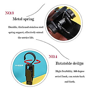 AKOAK 10 Pcs Black Plastic Hat Clip Laundry Hanger Clip Multi-Function Rotable Curtains Clip Household Scarf Hanger Bathroom Towel Clip Suitable for Hats, Boots, Socks, Quilts, Clothes Clip