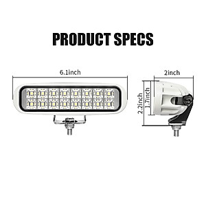 EXZEIT Led Boat Lights, 2 pc Deck/Dock Marine Lights 3000LMS 150°Flood Light, 6inch, 12/24 V