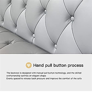 GPPZM Soft Leather Gold Steel Legs House Upholstered Sofa Living Room Lounge Chair Sofa Villa Furniture